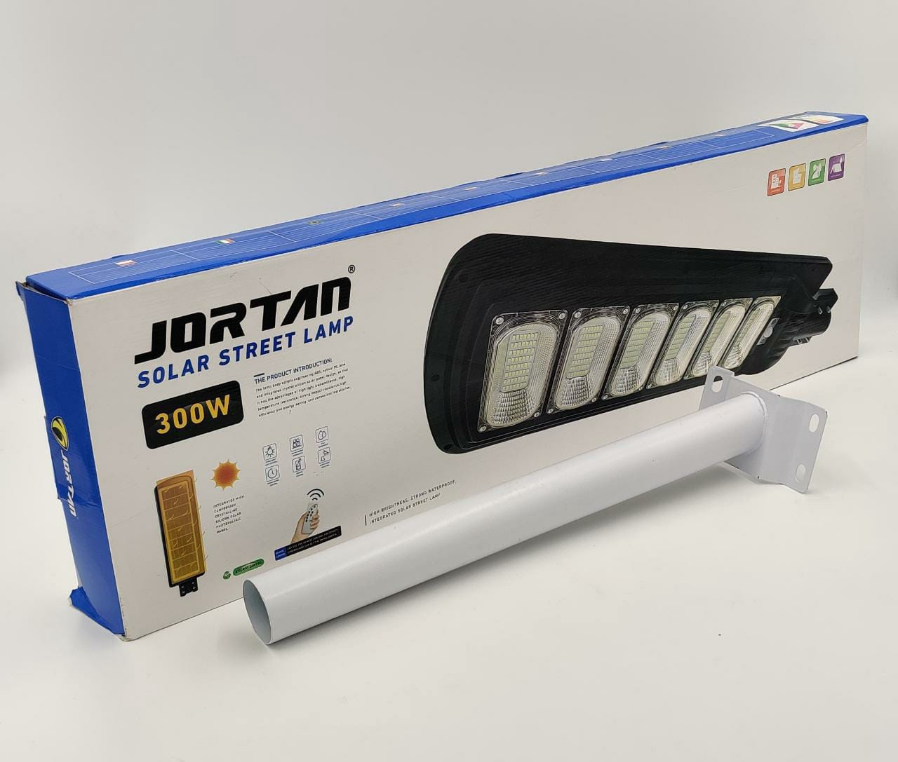 LIGHT SOLAR STREET LED 300W JORTAN JT-G-300G WITH POLE - A. Ally & Sons