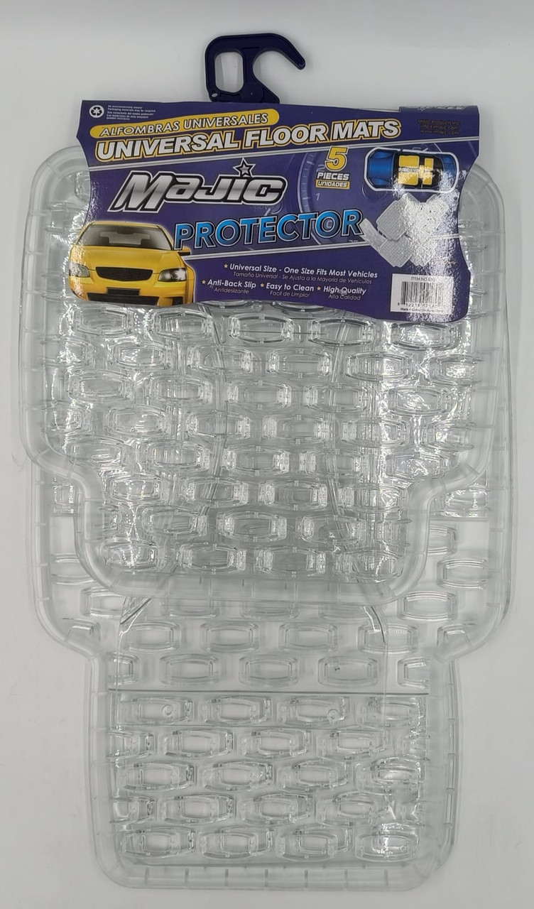 CAR MAT UNIVERSAL MAJIC 180 PROTECTOR 5PCS RUBBER CLEAR 5 SEATERS A. Ally Sons