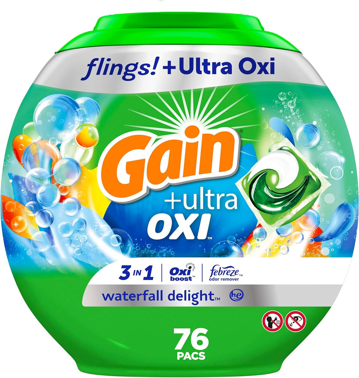 Washing Machine Detergent Gain flings Ultra Oxi 76 Pacs - A. Ally & Sons