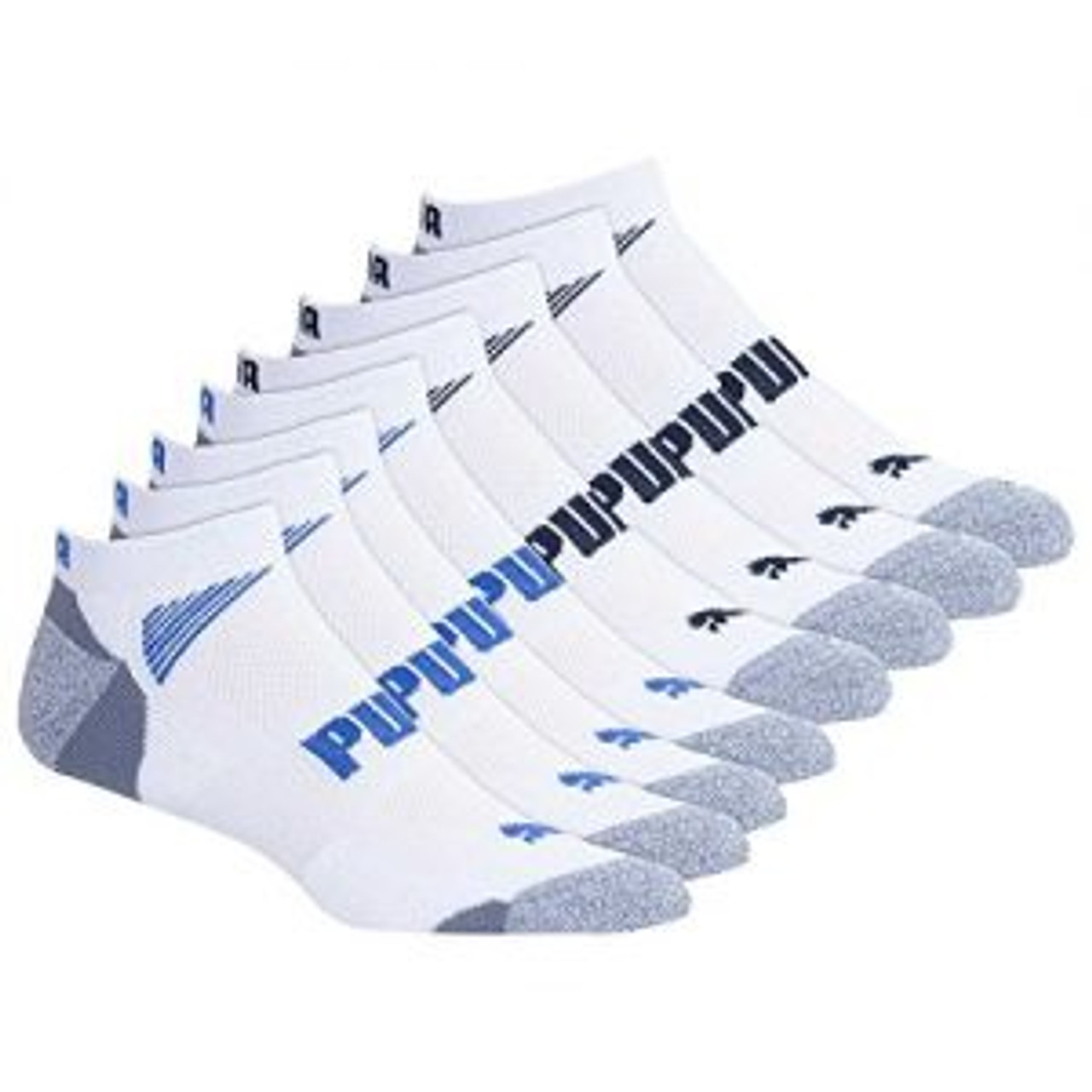 Clothing PUMA Mens No Show Socks White 8 Pack A. Ally Sons