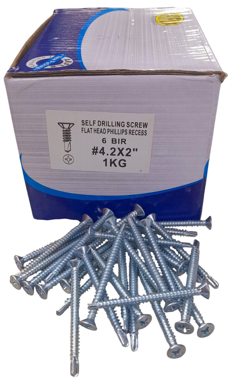 SCREW #4.2 X 2" SELF DRILLING FLAT HEAD AKFLX 1KG BOX (275PCS) - A ...