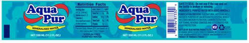 AQUA PUR MINERALIZED WATER 11.2fl oz 330ml - A. Ally & Sons