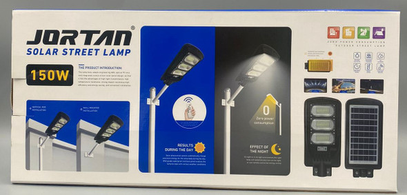 LAMP LED SOLAR UFO 150W JORTAN JT-TY-150W + WALL POLE CURVE STREET 3 ...
