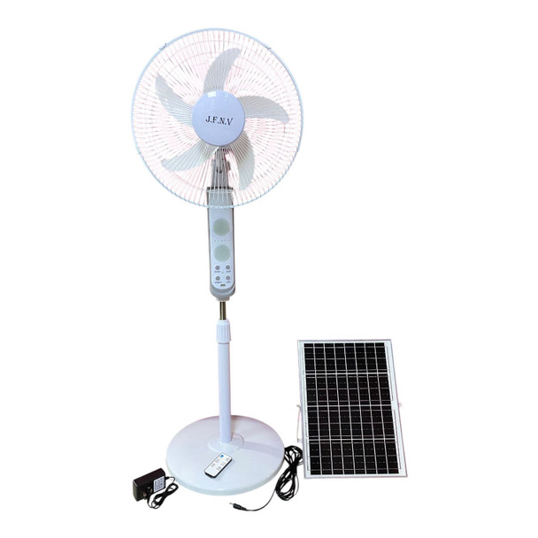 FAN 16" J.F.N.V XS-2009 SOLAR RECHARGEABLE FLOOR AC/DC DUAL POWER WITH ...