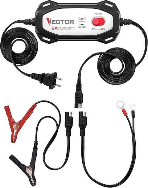 BATTERY CHARGER VECTOR VECBC2 2A 6V 12V MAINTAINER - A. Ally & Sons