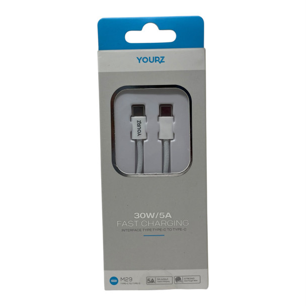 FAST CHARGING CABLE 1M 30W/5A TYPE C -TYPE C - A. Ally & Sons