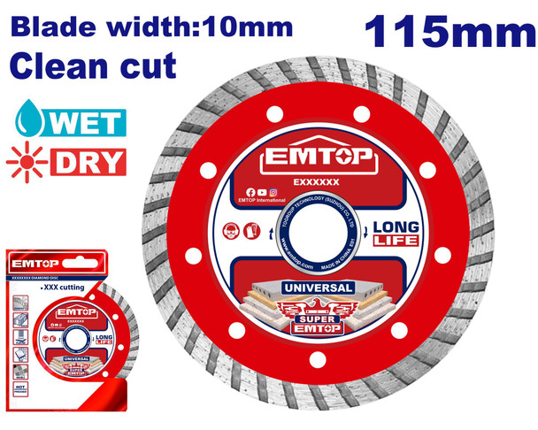 DISC 4 1/2" DIAMOND EMTOP EDDC031152 115MM - A. Ally & Sons