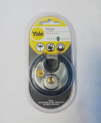 PADLOCK YALE 70MM DISCUS SHACKLED Y130/70/116 - A. Ally & Sons