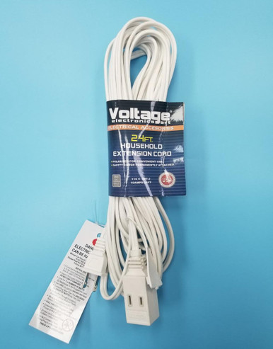 EXTENSION CORD 24FT VOLTAGE WHITE 24FT/IN - A. Ally & Sons