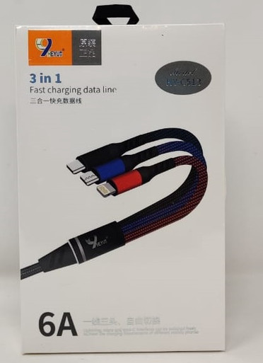 CABLE USB 3 IN 1 HEYU HY-C513 6A - A. Ally & Sons
