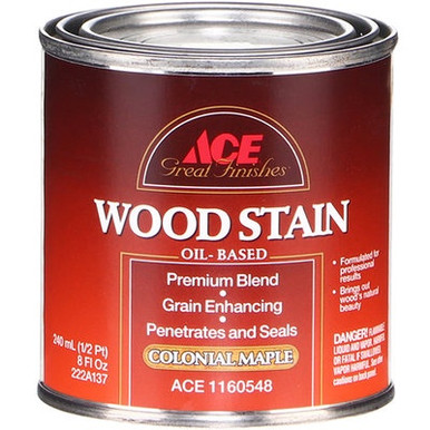 WOOD STAIN ACE COLONIAL MAPLE 1160548 1/2PT - A. Ally & Sons