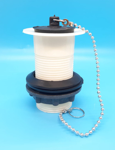 SINK WASTE 1 1/4" X 3" PLASTIC WHITE WITH STOPPER - A. Ally & Sons