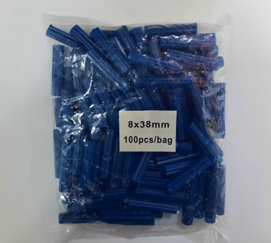 WALL PLUG BLUE 8 X 38MM 100PCS/BAG - A. Ally & Sons