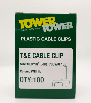 CABLE TOWER CLIPS 10MM FLAT T&E 70CWKF100 100PCS BOX - A. Ally & Sons