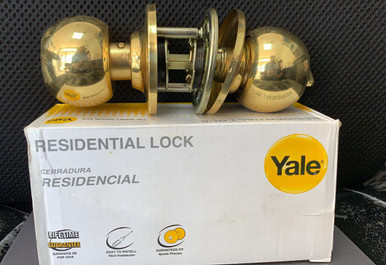 LOCK KNOB YALE GOLD #1507 US3 BOLTON KEYED IN BOX - A. Ally & Sons