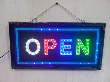 SIGN OPEN LED LIGHTED MULTI COLOR LETTERS - A. Ally & Sons