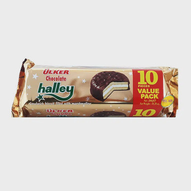 ULKER CHOCOLATE HALLEY COOKIE SANDWICH BISCUIT FILLED WITH MARSHMALLOW ...