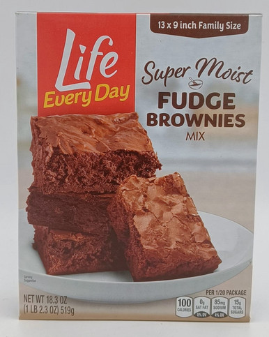 LIFE EVERY DAY FUDGE BROWNIE MIX SUPER MOIST 18.3oz 519g - A. Ally & Sons