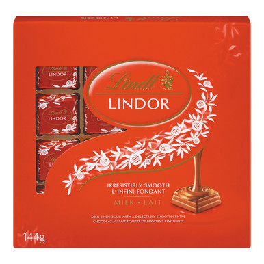 LINDT LINDOR MILK CHOCOLATE SQUARES 144g - A. Ally & Sons