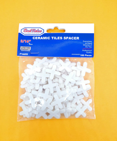 TILE SPACERS 5MM/3/16" BEST VALUE F16655 100PCS PK - A. Ally & Sons