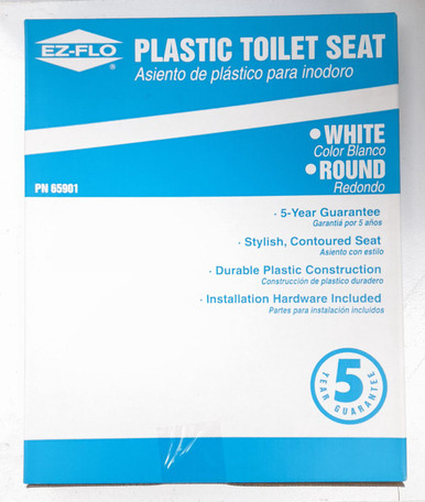 TOILET SEAT EZ-FLO ROUND 65901 WHITE - A. Ally & Sons