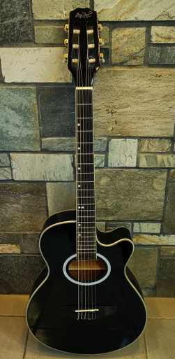 GUITAR JEAN PAUL JPCX50CET-B GLOSSY BLACK 39" ACOUSTIC ELECTRIC CUTAWAY ...
