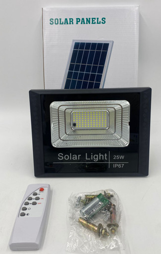 LAMP LED SOLAR FLOOD 25W IP67 WITH SOLAR PANEL - A. Ally & Sons