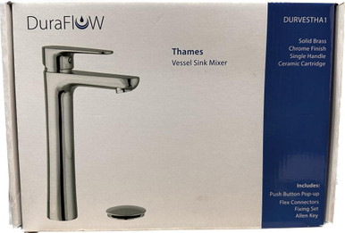 FAUCET DURAFLOW THAMES VESSEL SINK MIXER DURVESTHA1 WITH POP UP WASTE ...