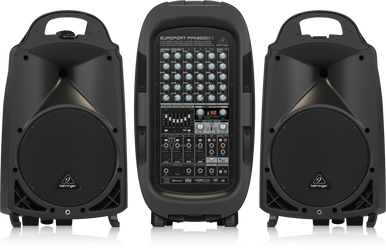 SPEAKER BOX PA SYSTEM BEHRINGER EUROPORT PPA2000BT 8-CHANNEL PORTABLE ...