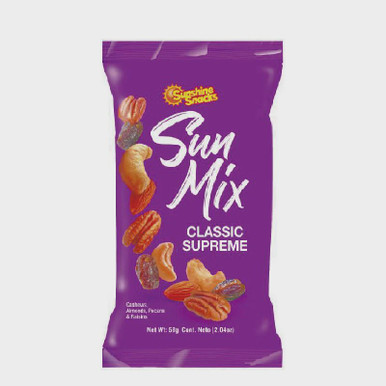 SUNSHINE SNACKS SUN MIX CLASSIC SUPREME CASHEWS, ALMONDS, PECANS ...