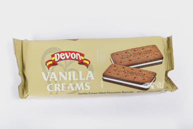 DEVON BISCUIT VANILLA CREAMS COCONUT FLAVOURED CREAM FILLED BISCUITS ...