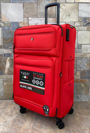 LUGGAGE SUITCASE TUCCI Italy LARGE 29" SUPREMA T0368-29IN-RED FABRIC 4 ...