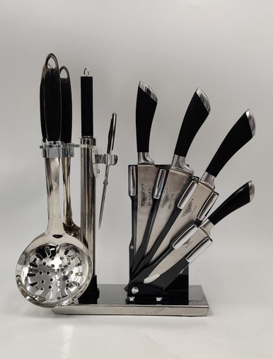 KNIFE & POT SPOON SET 9PCS BENTLEY PLA-11A - A. Ally & Sons