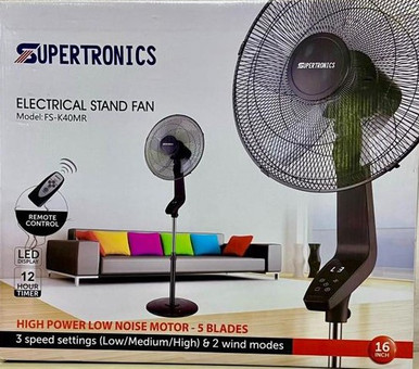 FAN 16" STAND SUPERTRONICS FS-K40MR WITH REMOTE - A. Ally & Sons
