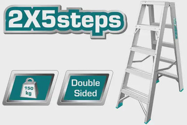 LADDER 5 STEP ALUMINIUM TOTAL THLAD01051 DOUBLE SIDE - A. Ally & Sons
