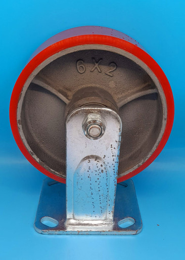 COASTER WHEEL RED 6" X 2" HEAVY DUTY FIXED - A. Ally & Sons
