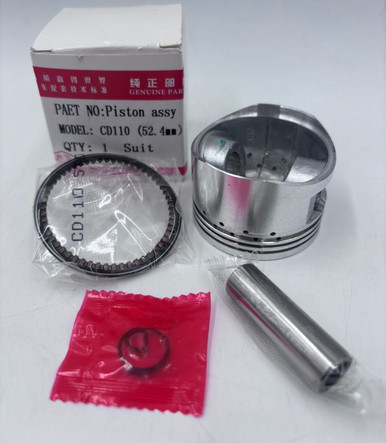 M/CYCLE PISTON & RINGS KIT CD110 STD 52.4MM - A. Ally & Sons