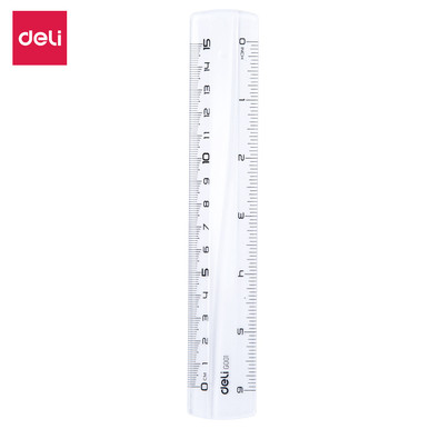STATIONERY RULER PLASTIC CLEAR 6" 15CM DELI G00112 - A. Ally & Sons