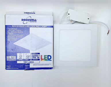 LIGHT LED PANEL ROCKWELL 12W SQ. 6400K E114046 - A. Ally & Sons