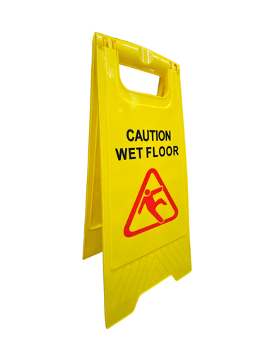 SIGN CAUTION WET FLOOR PLASTIC YELLOW NT1987-25/343725 - A. Ally & Sons