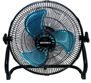 FAN HS-118F SOLAR RECHARGEABLE FLOOR AC/DC SUPERTRONICS - A. Ally & Sons