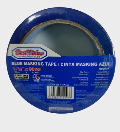 TAPE MASKING BLUE 1 1/2" X 30YD BEST VALUE H03009 - A. Ally & Sons
