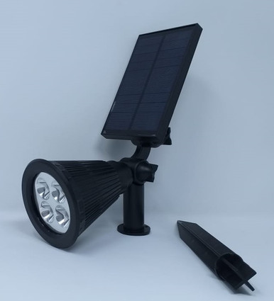 SOLAR LAMP LAWN LED TORCH SPOT 4 BULB BROWN BOX - A. Ally & Sons