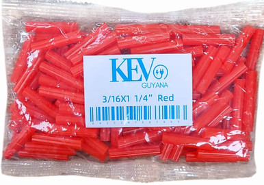 WALL PLUG RED 1 1/4" X 3/16" KEV PACK - A. Ally & Sons