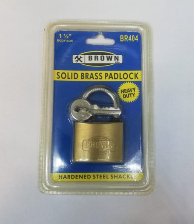 PADLOCK BROWN USA 1 1/2" #BR404 BRASS - A. Ally & Sons