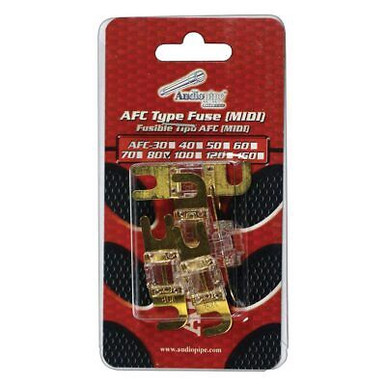 FUSE AUTO AFC-80A GOLD FLAT MINI ANL AUDIO PIPE 5PCS PACK - A. Ally & Sons