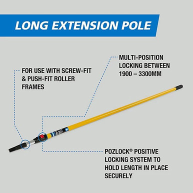 EXTENSION POLE HARRIS TRADE YELLOW 1.9M-3.3 741S - A. Ally & Sons