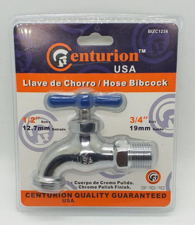 BIB CORK 1/2" BIZC1234 CENTURION CHROME - A. Ally & Sons