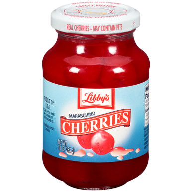 LIBBY'S MARASCHINO CHERRIES WITHOUT STEMS 10oz 283g - A. Ally & Sons