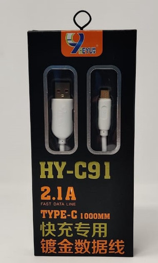 CABLE USB HEYU HY-C91 2.1A TYPE-C 1000MM - A. Ally & Sons